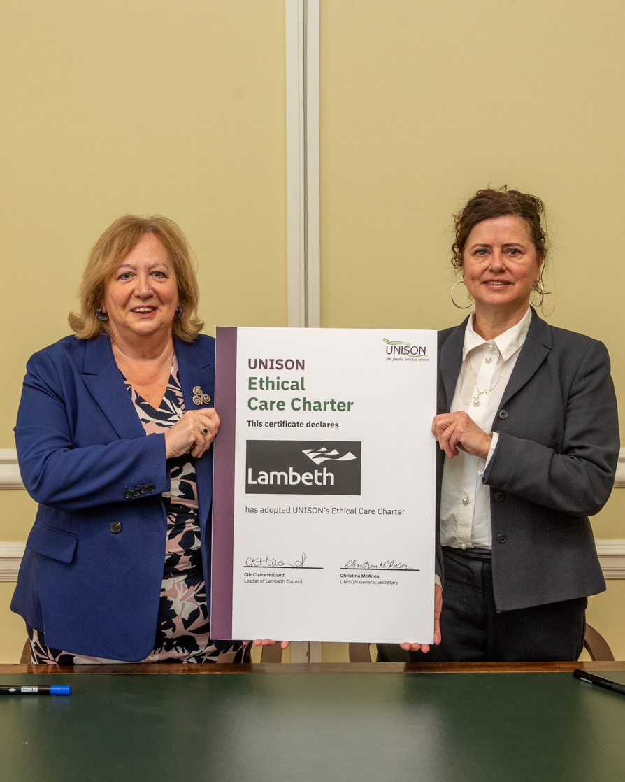 Lambeth Council signs UNISON ethical care charter | Lambeth UNISON